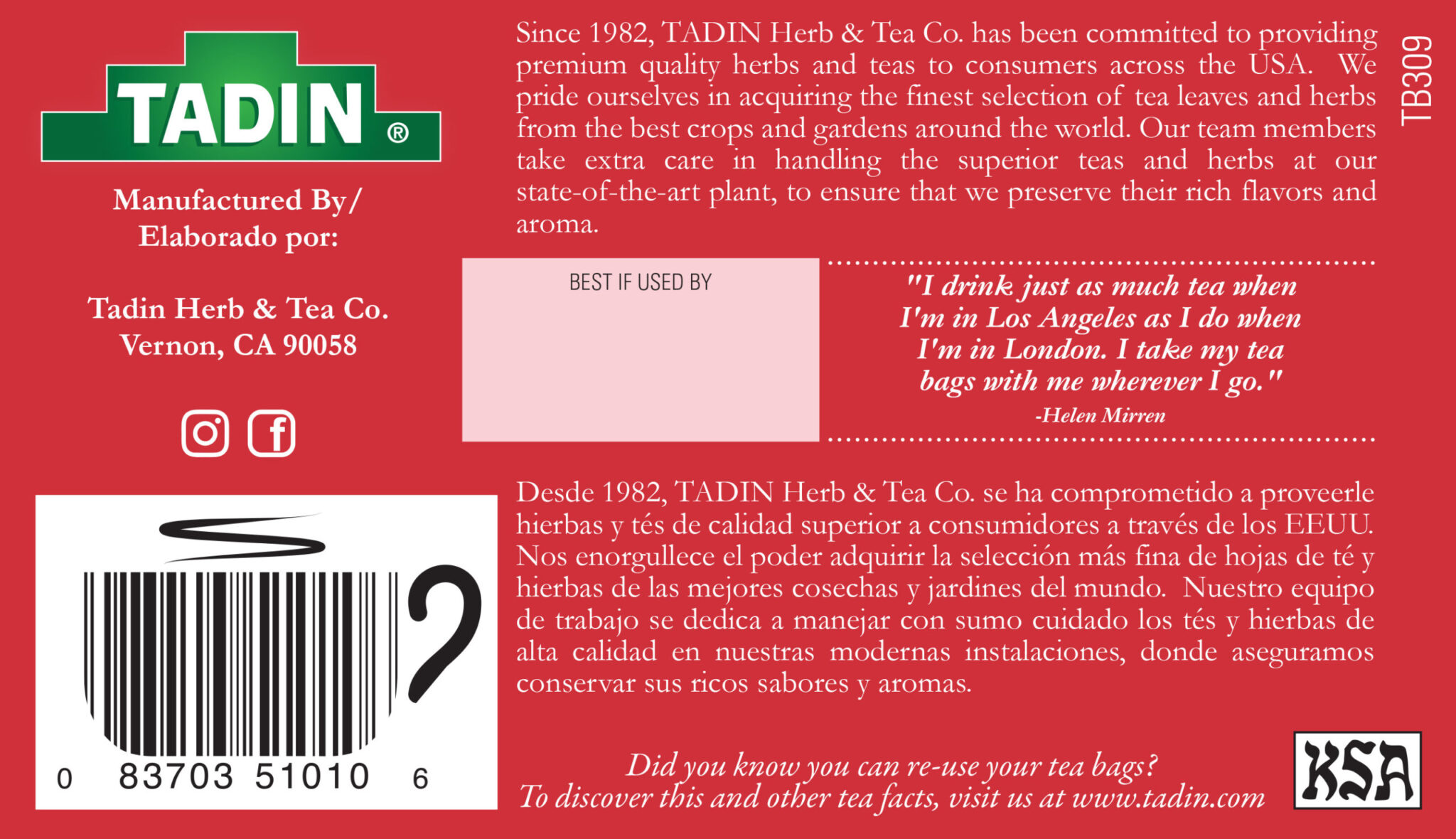 Bronco Té – Tadin Herb & Tea Co.